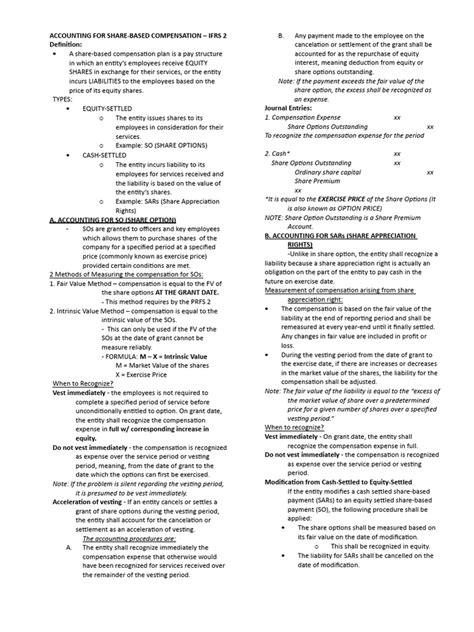 Share Based Compensation Lecture Pdf Fair Value Equity Finance