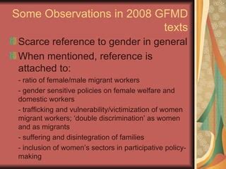 Gender Dimension Of Migration PPT