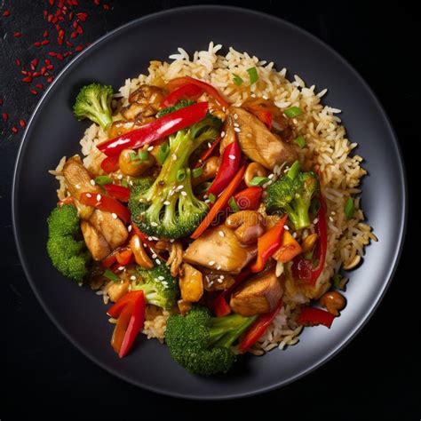 Stir Fried Chicken With Vegetables Stock Image Image Of Meat Plate