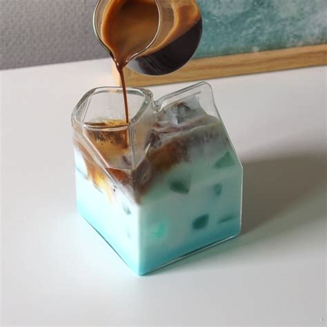 블루라떼 만들기