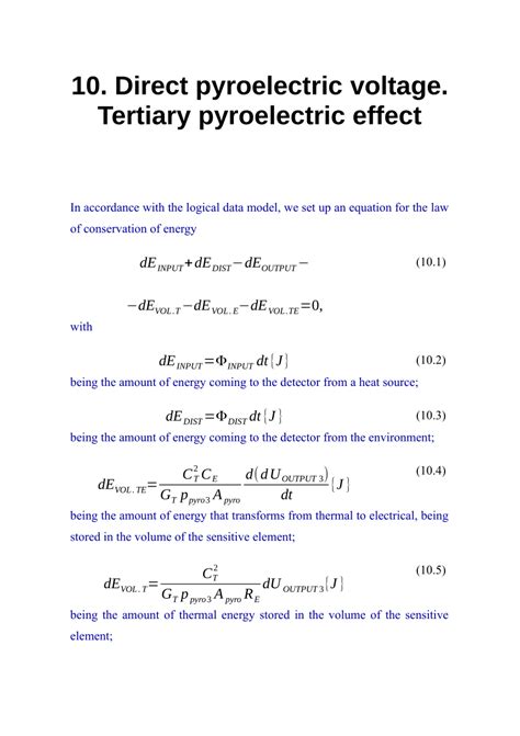 Pdf Mathematical Modeling Of A Pyroelectric Detector 10 Direct Pyroelectric Voltage