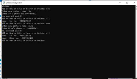 Contact Management In Python With Source Code Source Code Projects