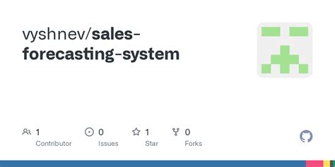 Github Vyshnevsales Forecasting System