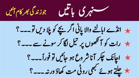 Sunehri Baten Hikmat Ki Batain In Urdu Hikmat Danai Ki Baten In