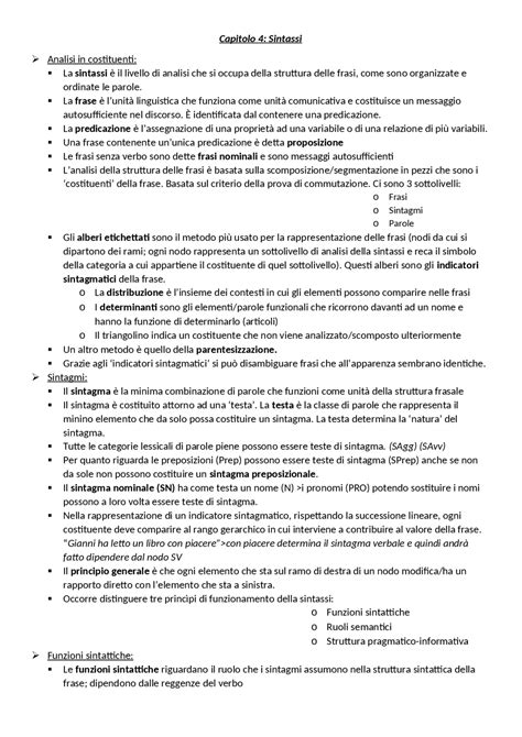 La Linguistica Un Corso Introduttivo Cap 4 Docsity