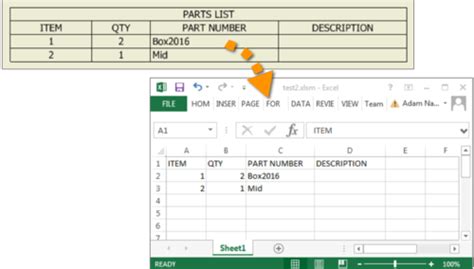 Use Excel API To Export PartsList Content Manufacturing DevBlog