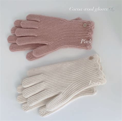[터치가능♥] Cocoa Wool Gloves 울 아이보리 핑크 장갑