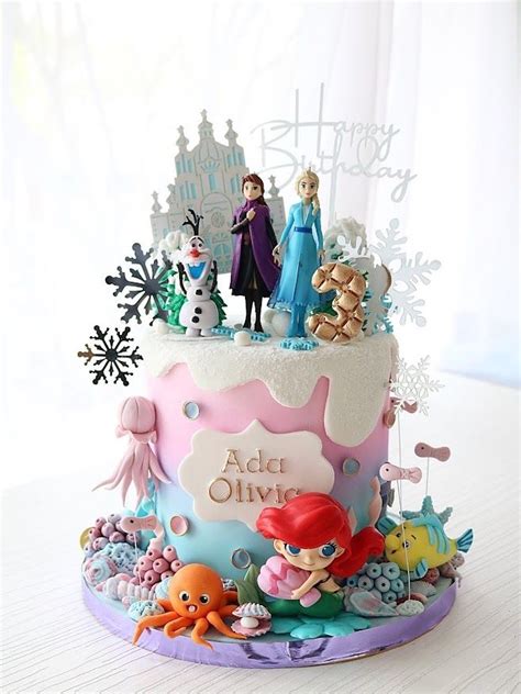Frozen And Mermaid Cake Selangor Pj Kl Malaysia Online Delivery
