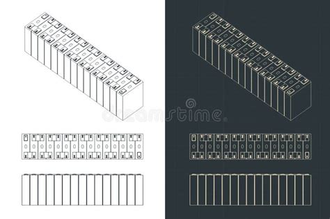 Battery Module Drawings Stock Vector Illustration Of Circuit 263631623