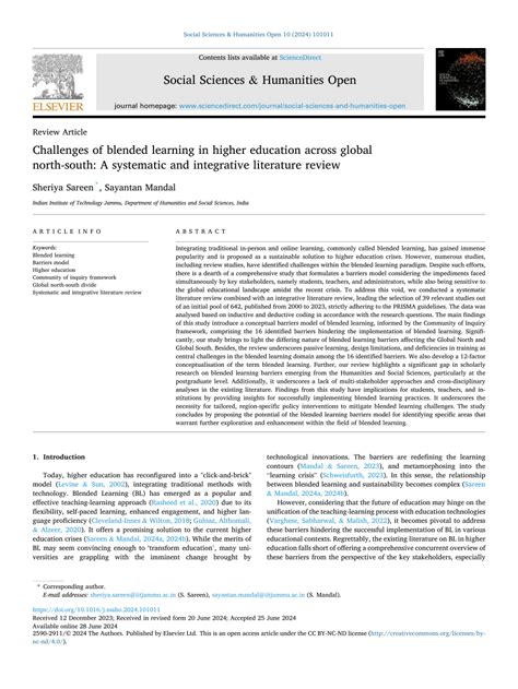 Pdf Challenges Of Blended Learning In Higher Education Across Global
