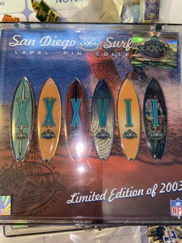 Nfl Raiders Tampa Super Bowl Xxxvii 37 Surfboard Pin Set San Diego 2003