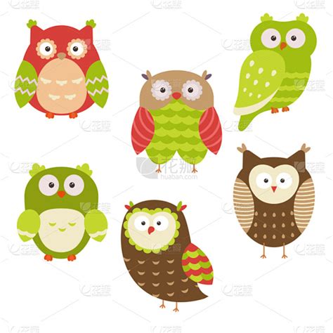 猫头鹰夏娃婴儿冬天白色红色绿色图像布置