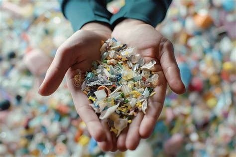 Hands Holding Assorted Microplastic Fragments Stock Illustration Illustration Of Contamination