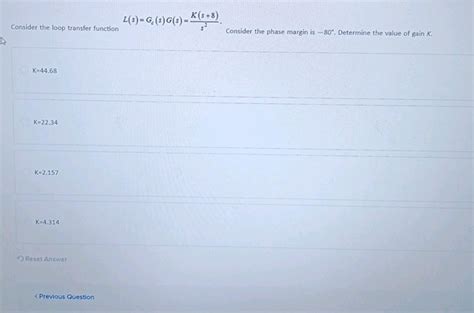 Consider The Loop Transfer Function L S Gc S Studyx