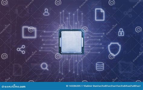 Central Process Unit Cpu And Electronic Circuit Surrounded With Online