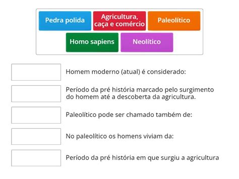 ATIVIDADE SOBRE A PERÍODO PALEOLÍTICO E NEOLÍTICO Associação