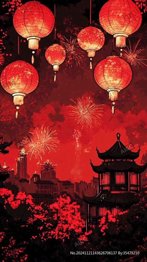 Ai创作图文艺古风灯笼群 喜庆灯笼烟花 红灯笼春晚背景 水墨风灯会 北上广深元旦背景 过年海报背景 元宵节竖版 古典意境红灯笼 唯美元宵节背景 古风新年插画 喜庆场景灯笼密布 看花灯海报 灯笼