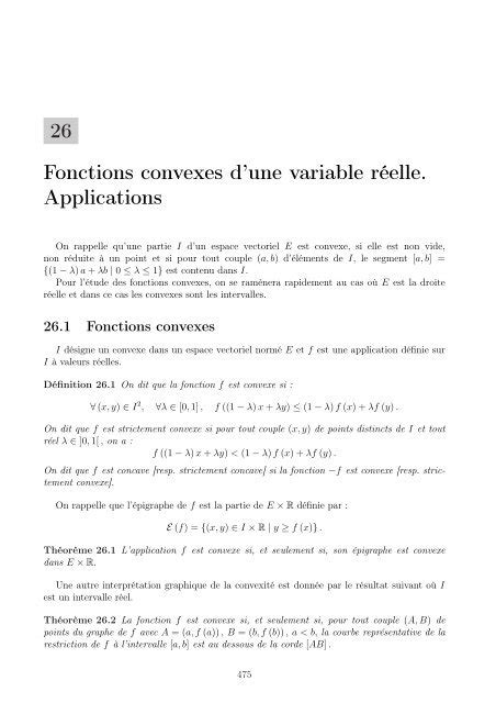 26 Fonctions Convexes Dune Variable Réelle Applications