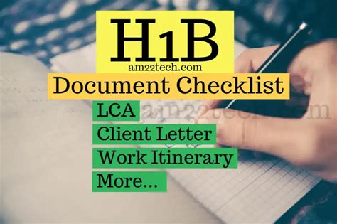 Uscis H1b Extension Documents Checklist Sample Work Itinerary Usa