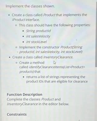 Implement The Classes Shown Create A Class Studyx