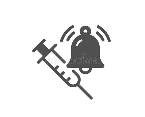 Simpel Pictogram Vaccinaankondiging Injectiespuit Met Belletje Vector