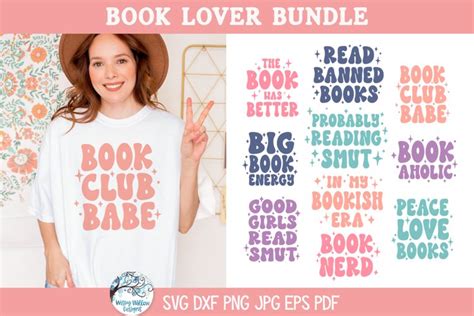 Book Lover Svg Bundle Reading Enthusiast Cliparts