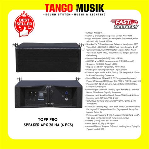 Jual Topp Pro Speaker Active Apx 28 Ha Original Harga Per Pcs Speaker