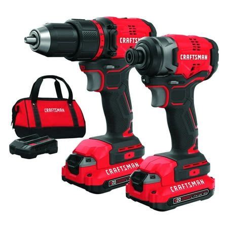 Craftsman V20 Cordless Brushless 2 Tool Compact Drill And Impact Driver
