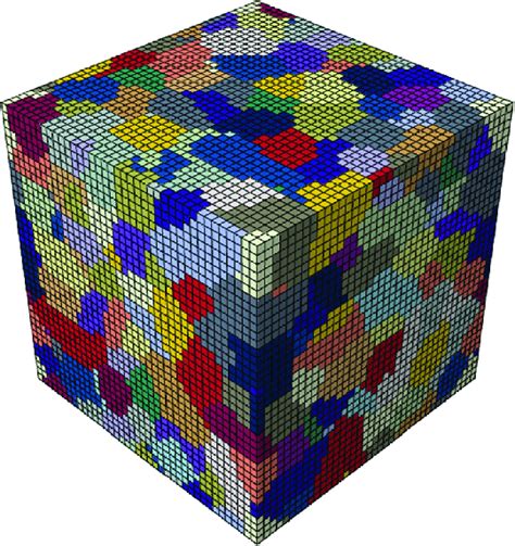 Cubic Rve Of The Microstructure Including 300 Crystals Discretized With