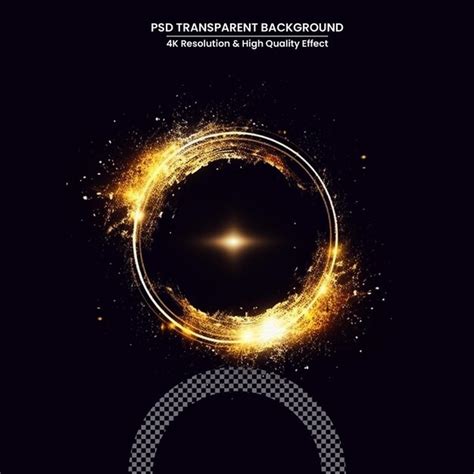 Premium Psd Sparkling Golden Frame Design Luxury Decorative Round Banner