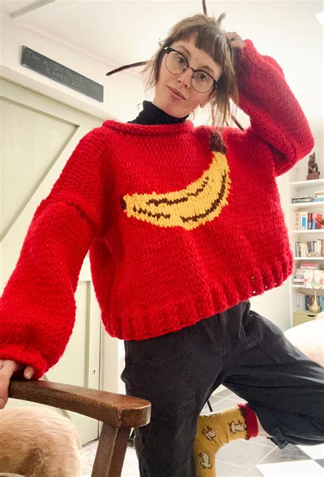 Chunky Cropped Banana Jumper Etsy Crochet Clothes Fashion