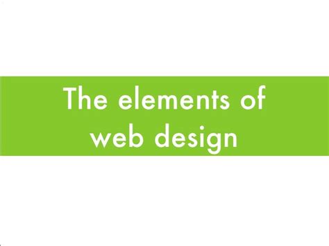 Elements Of Web Design