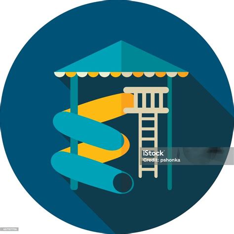 워터 파크 여름 휴가를 즐길 수 있습니다 슬라이드 플라주 아이콘크기 고여 있는 물에 대한 스톡 벡터 아트 및 기타 이미지 고여 있는 물 공원 관광 리조트 Istock