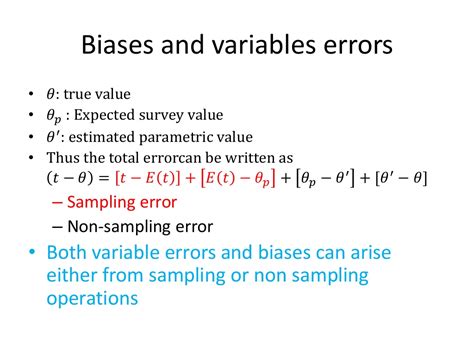 Sampling And Non Sampling Errors