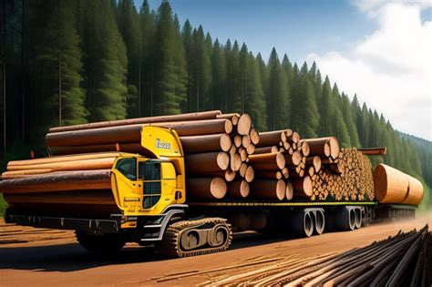 Premium Ai Image Logging Timber Wood Industry
