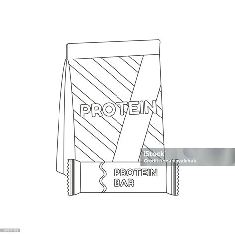 단백질 단백질 바 다양한 스포츠 장비 피트니스 인벤토리 체육관 액세서리 운동 용품 번들 라인 아트 개념에 대한 스톡 벡터 아트 및 기타 이미지 Istock