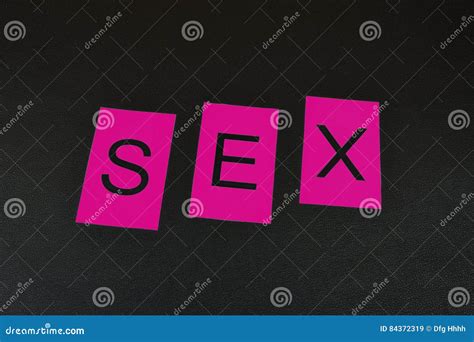 ` Rosado Del Sexo Del ` De La Palabra En El Fondo Negro Palabra De Letras Aisladas Imagen De