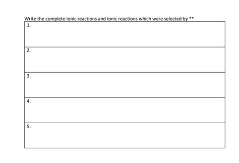 Solved Unknown Number Cation Identity Of Unknown