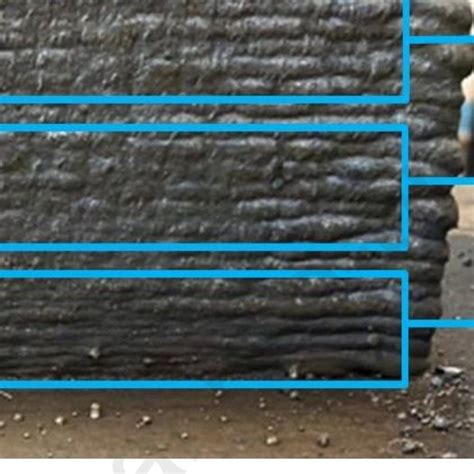 Multi Layered Structure Showing Different Zones Prepared For