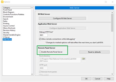 Disabling Right Click Option Of Labview Remote Front Panel Ni