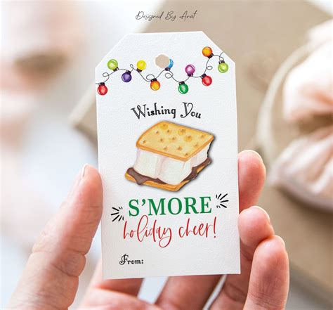 Wishing You Smore Holiday Cheer Tag Printable Christmas Favor Etsy