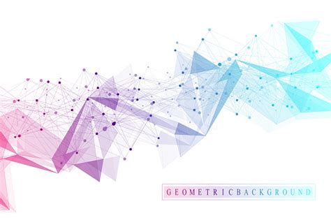 기하학적 추상 배경 연결된 라인 및 점입니다 당신의 프레 젠 테이 션에 대 한 네트워크 및 연결 배경입니다 그래픽 다각형 배경입니다 과학적인 벡터 일러스트 레이 션 0명에