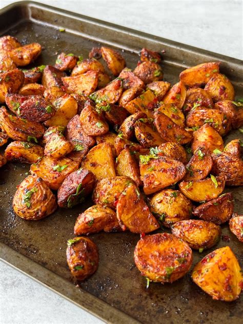 Spicy Harissa Roasted Potatoes Something Nutritious