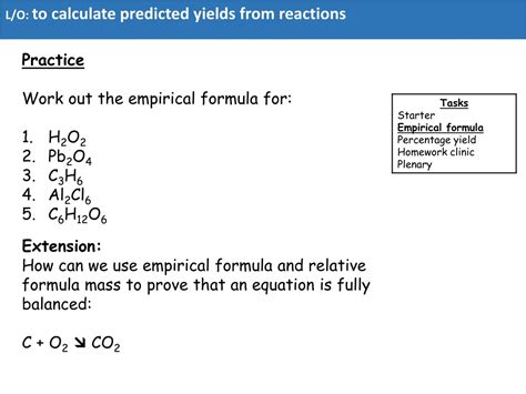 PPT Empirical Formulas And Percentage Yields PowerPoint Presentation ID
