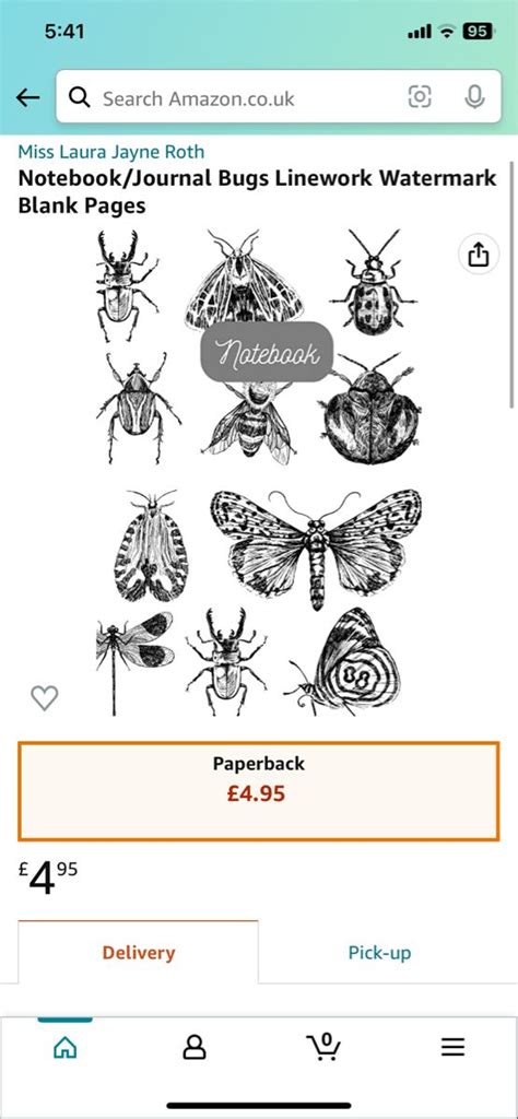 Linework Bugs Plain Page Notebook Amazon Notebook Gifts Notebook