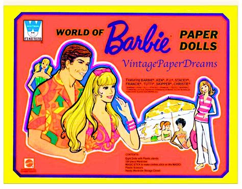 Barbie Paper Doll Printable Pdf Barbie Paper Doll Vintage Etsy