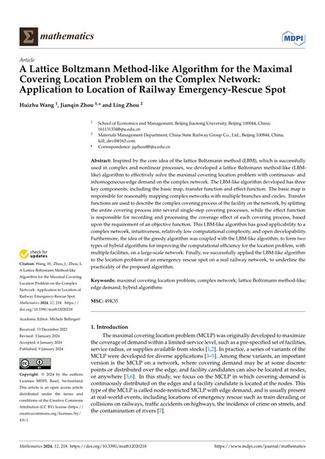 Pdf A Lattice Boltzmann Method Like Algorithm For The Maximal Covering Location Problem On The