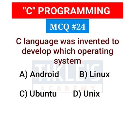 C Programming Mcq 24 Shorts Tiklesacademy Youtube