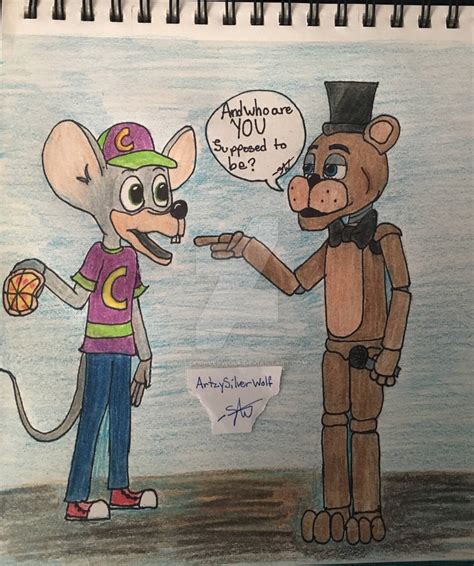 Freddy Fazbear Meets Chuck E Cheese By Artzysilverwolf On Deviantart