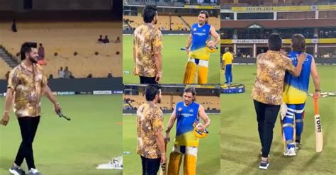 Ipl 2024 Watch Suresh Raina Shares A Friendly Moment With Ms Dhoni